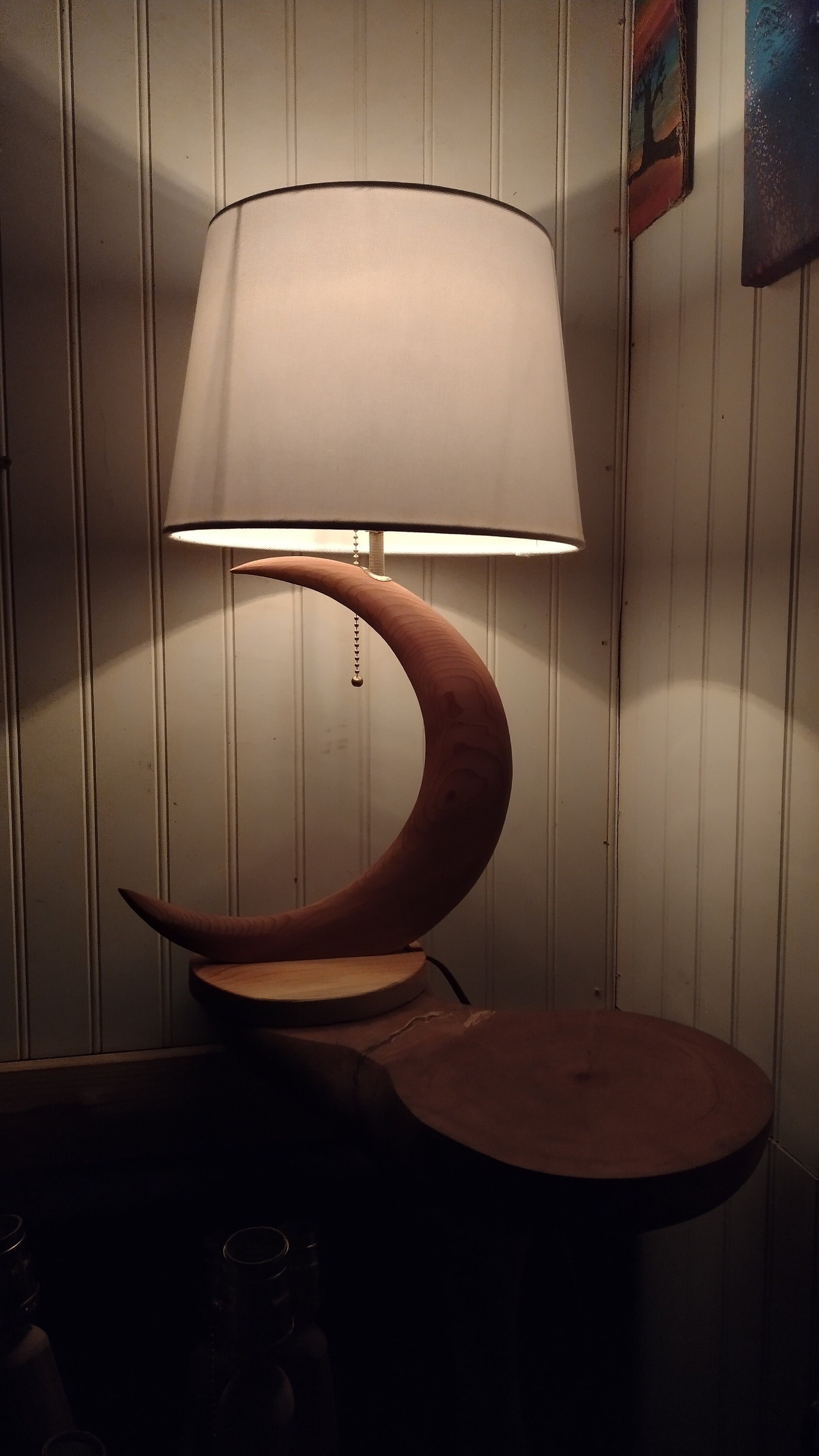 Mystical Moon Table Lamp, Wood Desk Lamp Night Light - Etsy