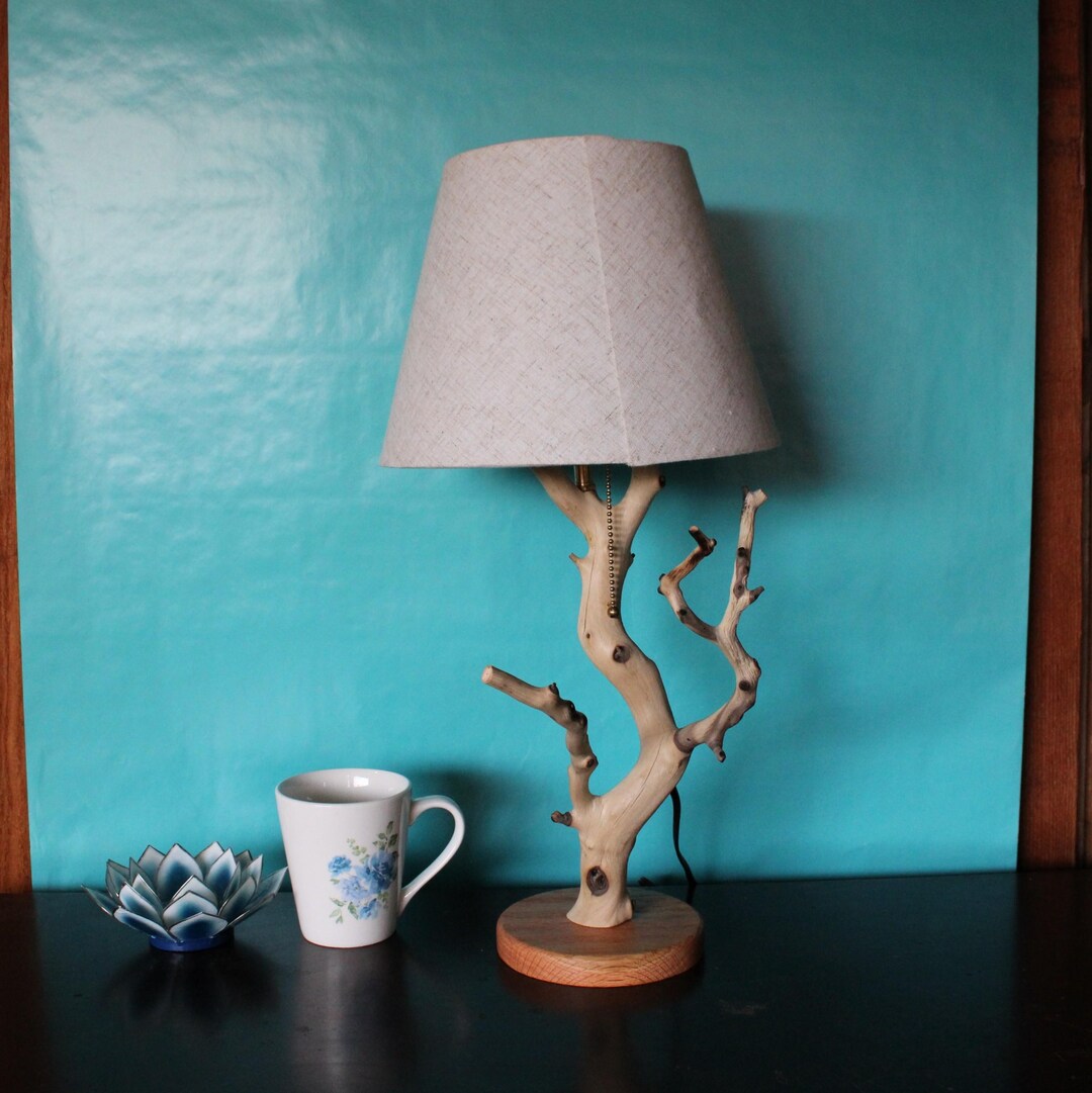 Driftwood Tree Branch Table Lamp for Bedroom, Living Room, Office, Man ...