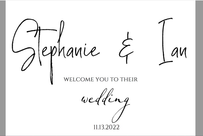 Downloadable Couple Name Sign Welcome With Date Customizable - Etsy
