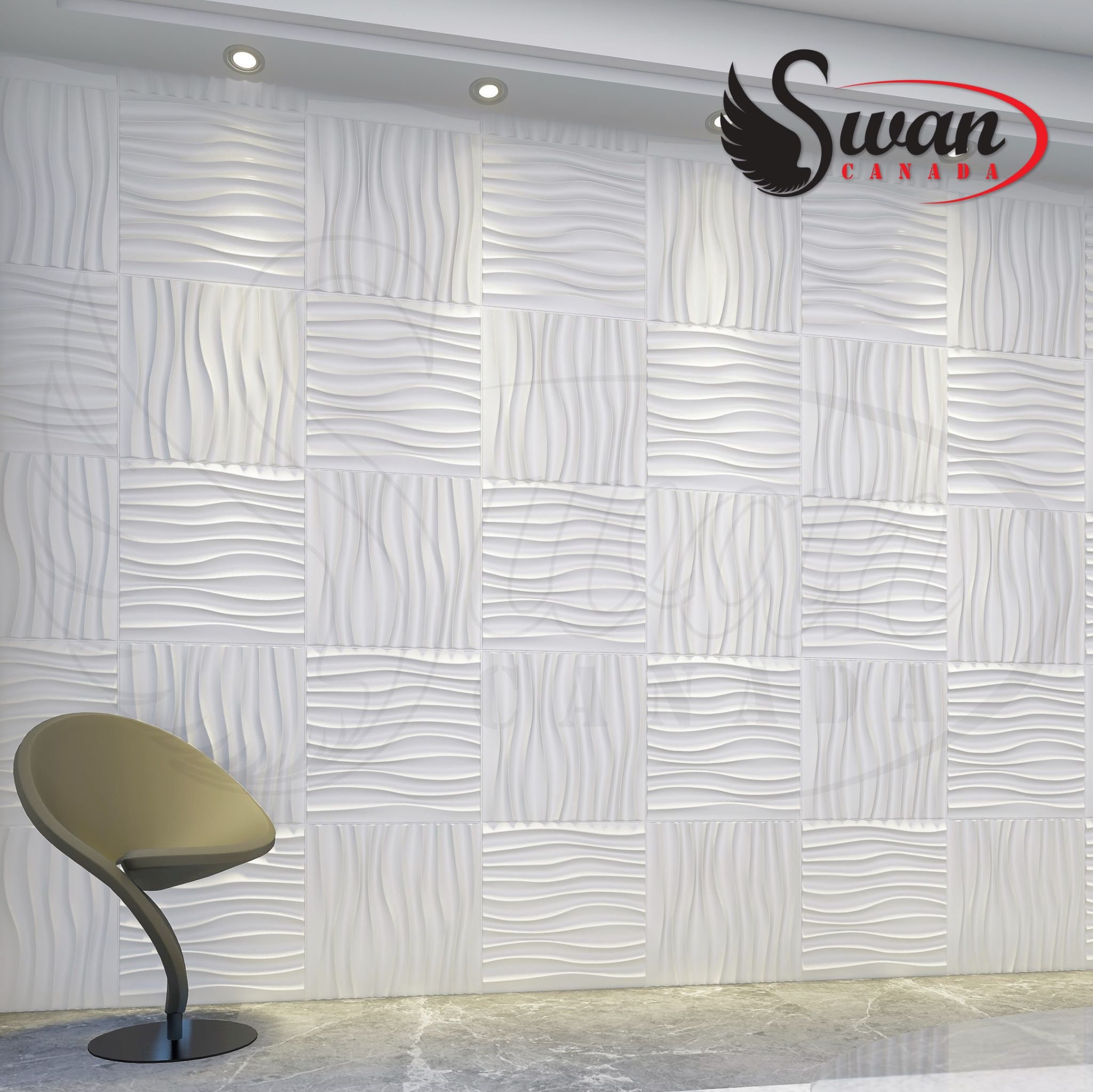 Wavy Wall Swancanada PVC 3D Wall Panels DIY Easy to Install - Etsy Canada