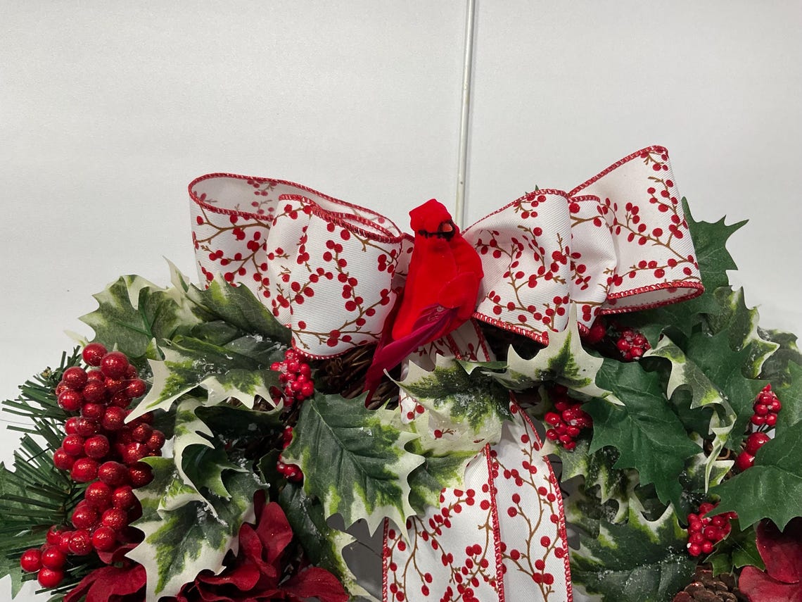 Red Cardinal Winter Wreath - Etsy