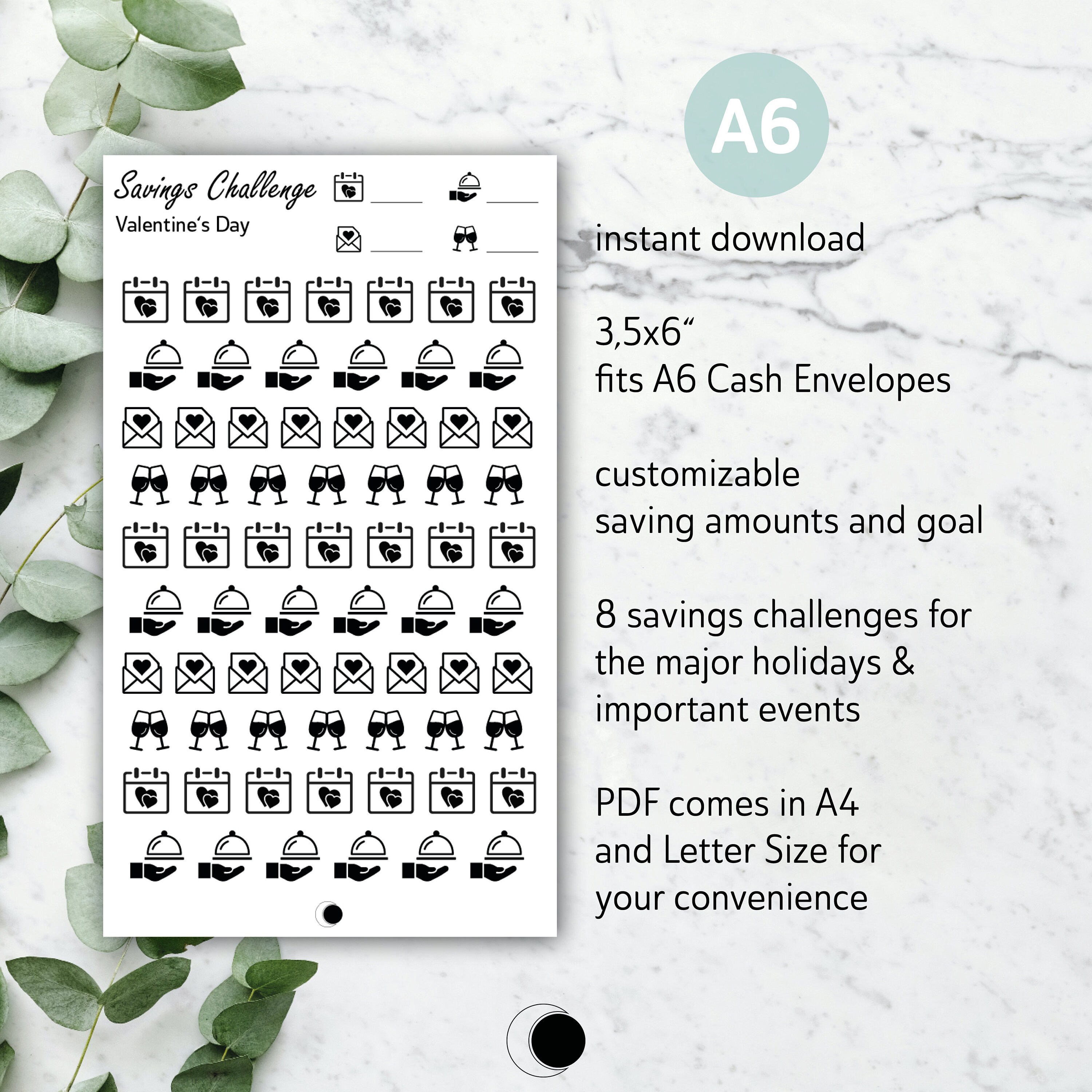 Holidays Savings Challenge Bundle A6 Printable Seasonal Money Tracker ...