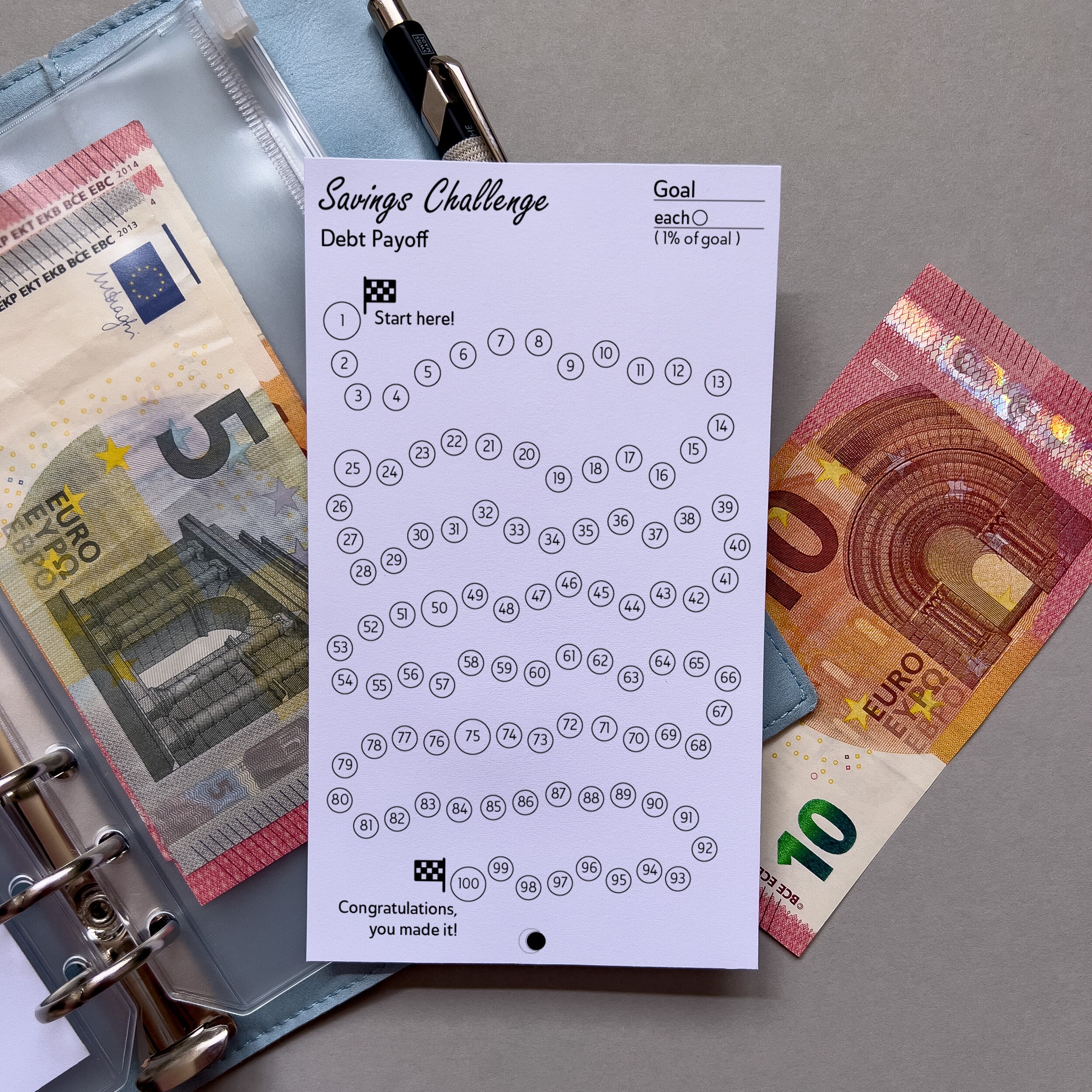 Debt Payoff Savings Challenge A6 | Printable Money Tracker for House ...