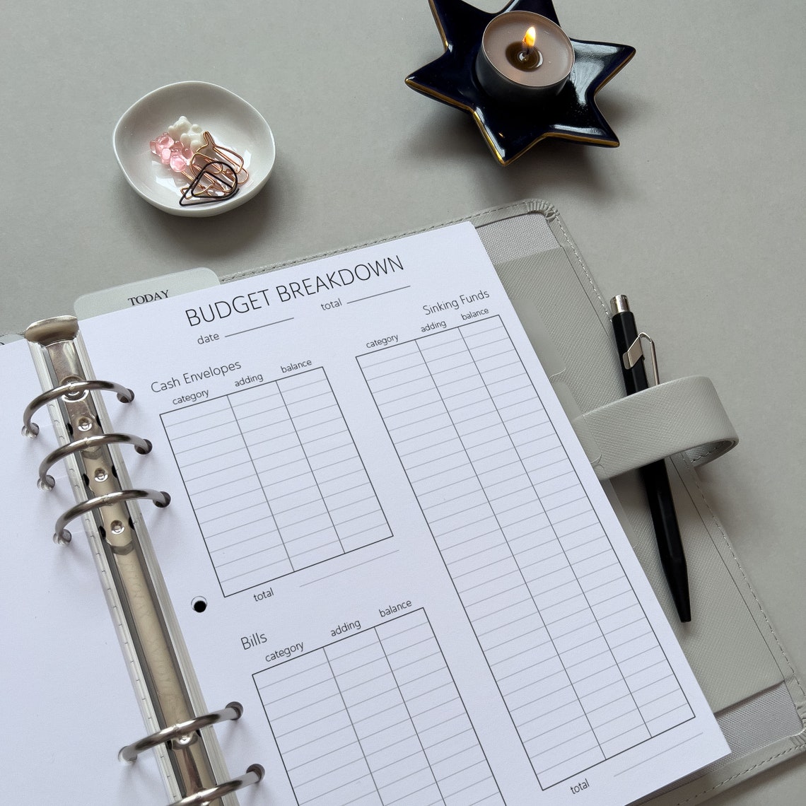 Printable Budget Breakdown Planner Insert Paycheck Breakdown Template ...