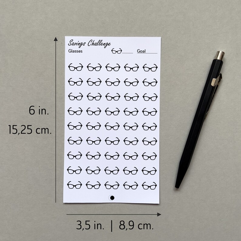 Glasses Mini Savings Challenge A6 for Prescription Eyeglasses, Contact ...