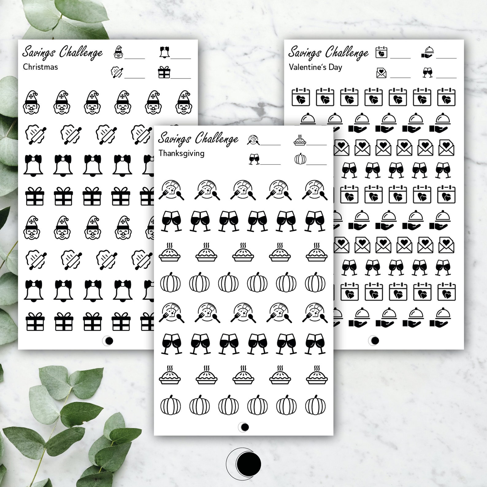 Holidays Savings Challenge Bundle A6 Printable Seasonal Money Tracker ...