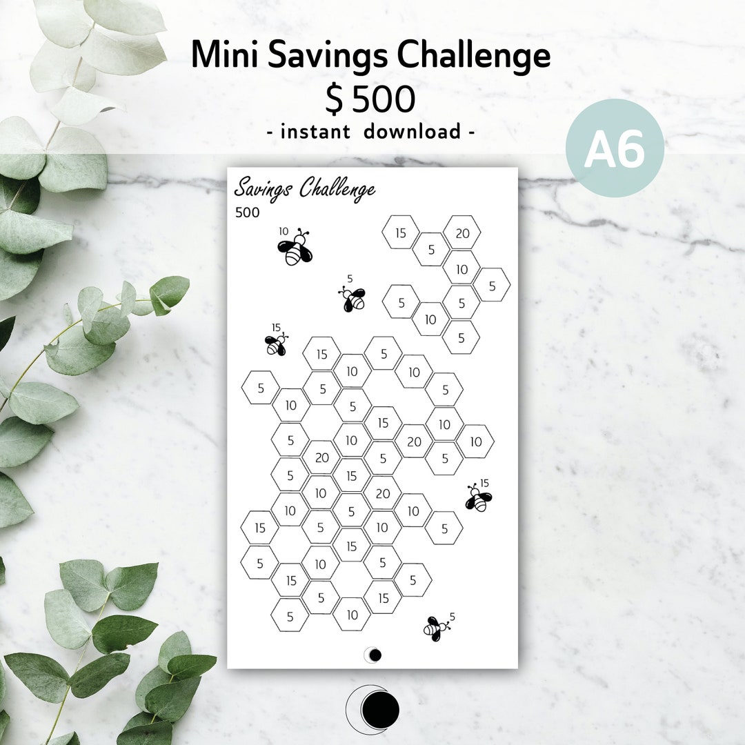 500 Mini Savings Challenge A6 | Printable Money Tracker Low Income Pdf ...