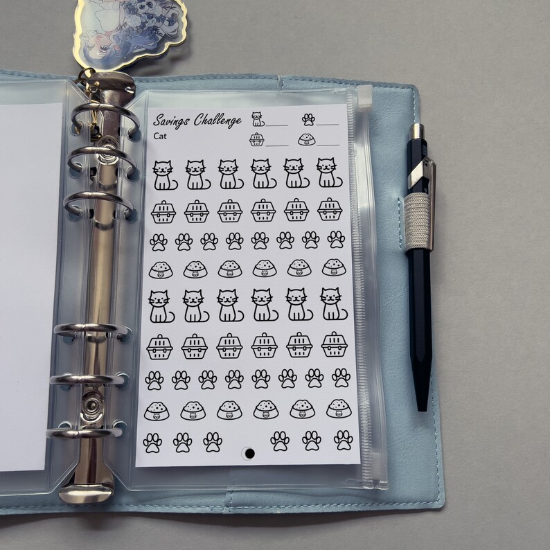 Cat Mini Savings Challenge A6 | Printable, Customizable Cash Money ...