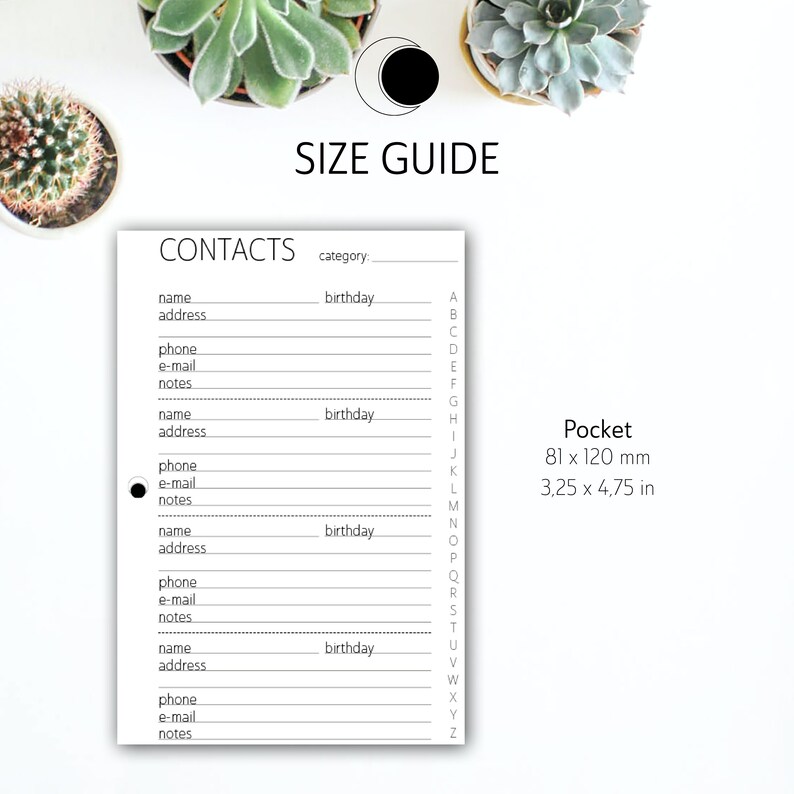 Printable Contact List Tracker Minimalist Address Book - Etsy
