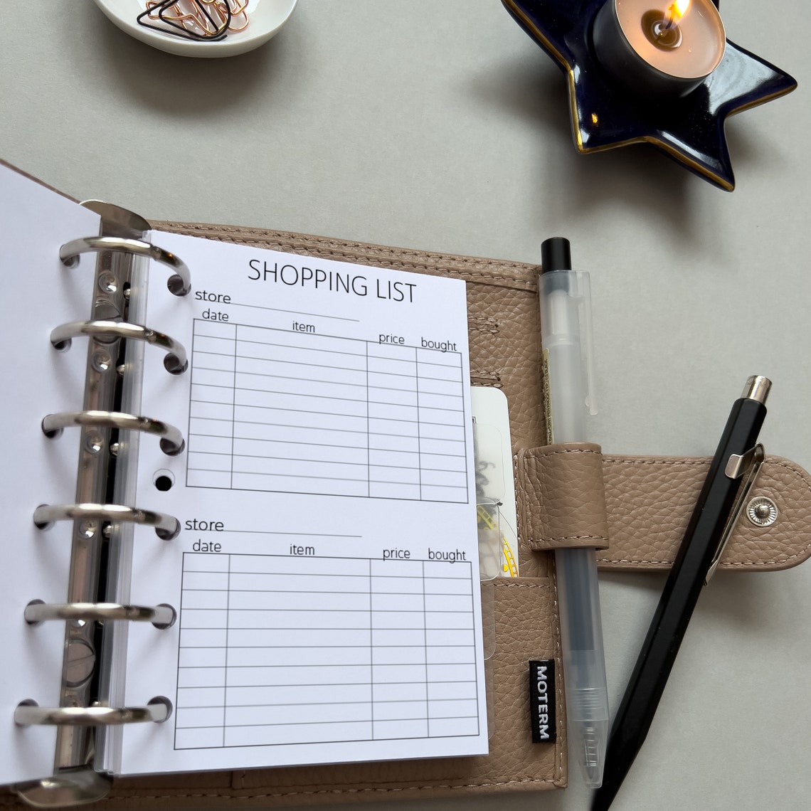 Printable Shopping List Planner Insert | Downloadable Shopping Tracker ...