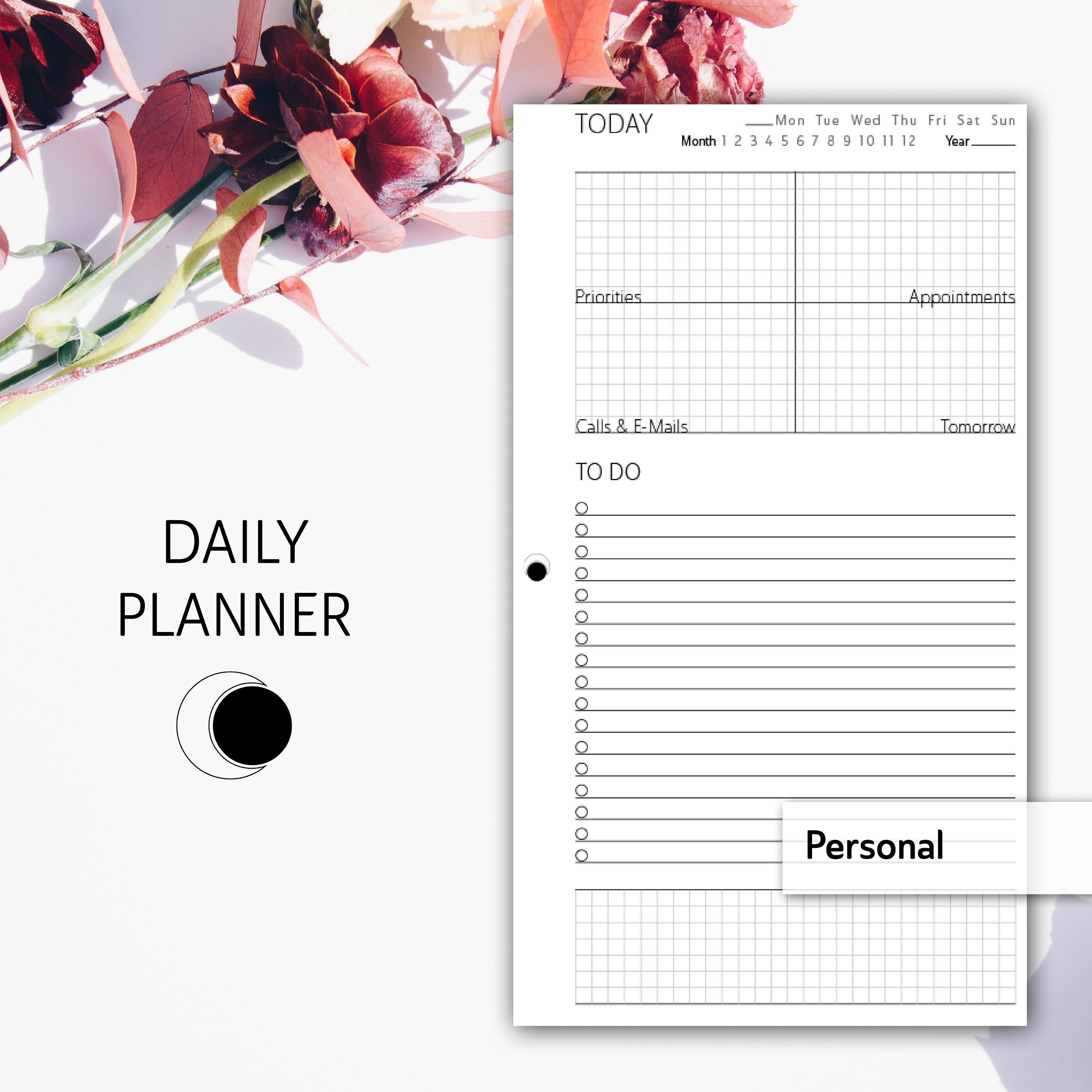 Printable Daily to Do Planner Insert Day on One Page - Etsy