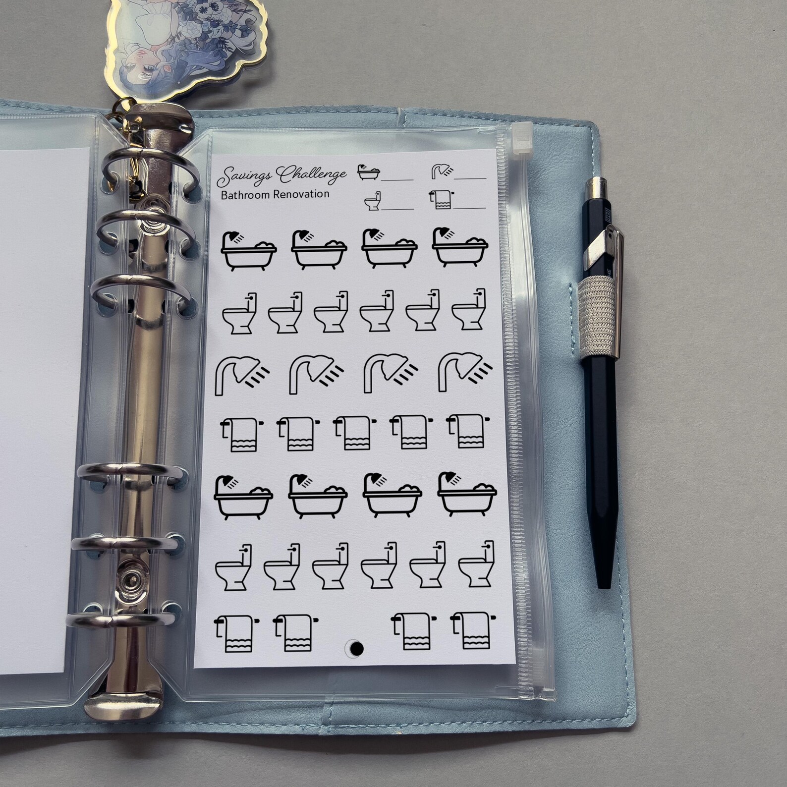 Bathroom Renovation Savings Challenge A6 | Printable Mini Money Tracker ...