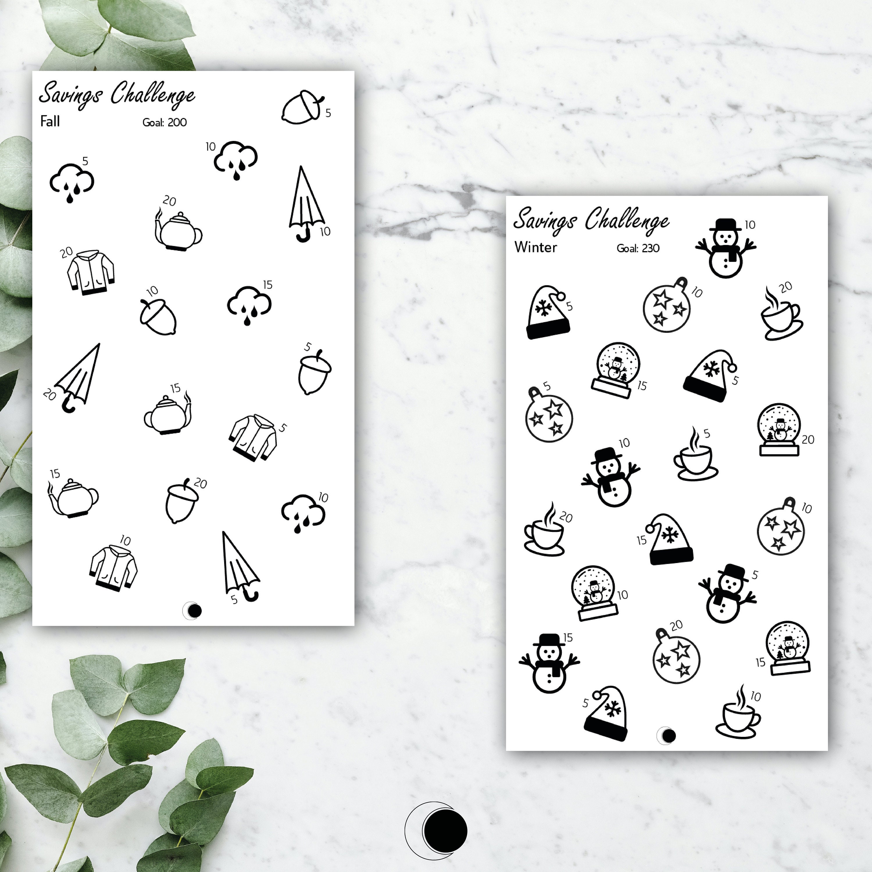 Seasons Savings Challenge Bundle A6 | Printable Mini Money Tracker for ...