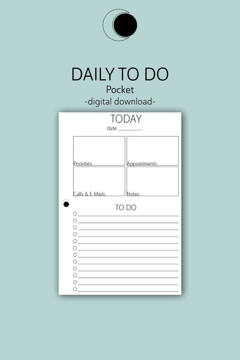 Printable Daily to Do Planner Insert Day on One Page Layout - Etsy