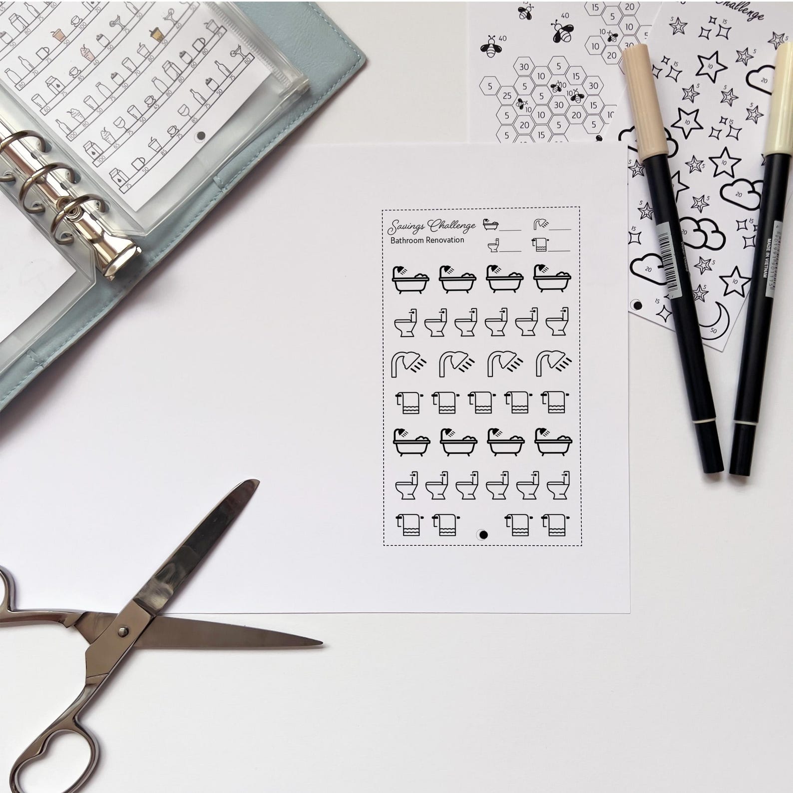 Bathroom Renovation Savings Challenge A6 | Printable Mini Money Tracker ...