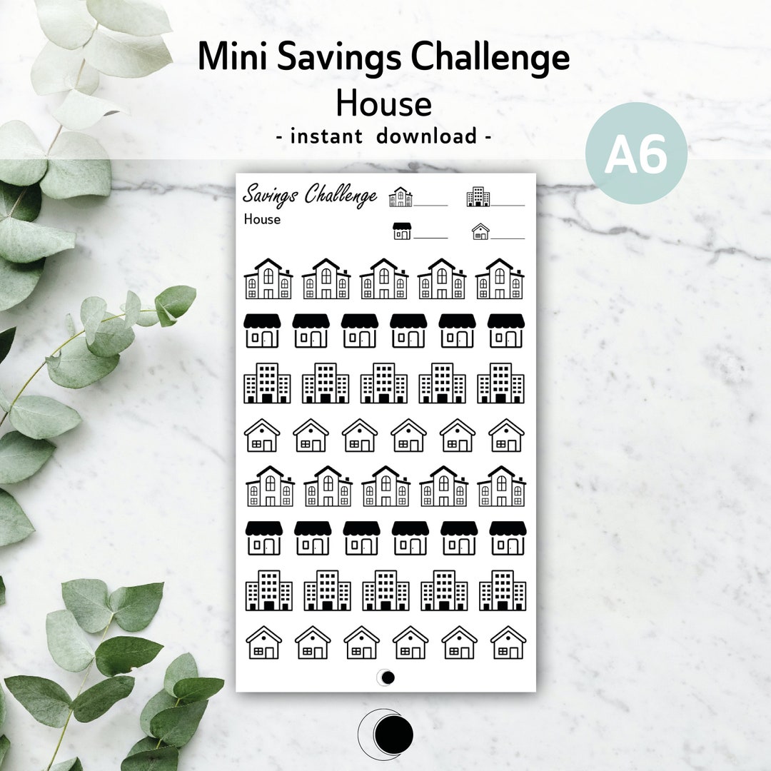 House Mini Savings Challenge A6 Pdf | Printable Money Tracker for a ...