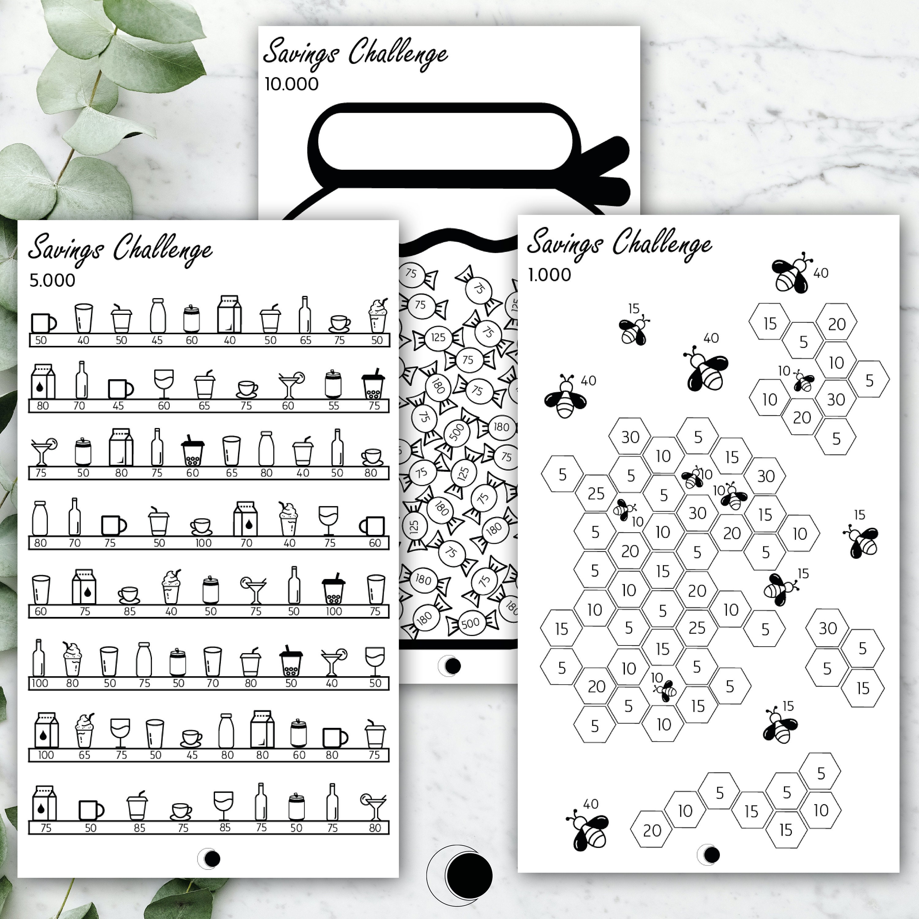 Printable Mini Savings Challenge Set | Mini Budget Challenge Bundle A6 ...