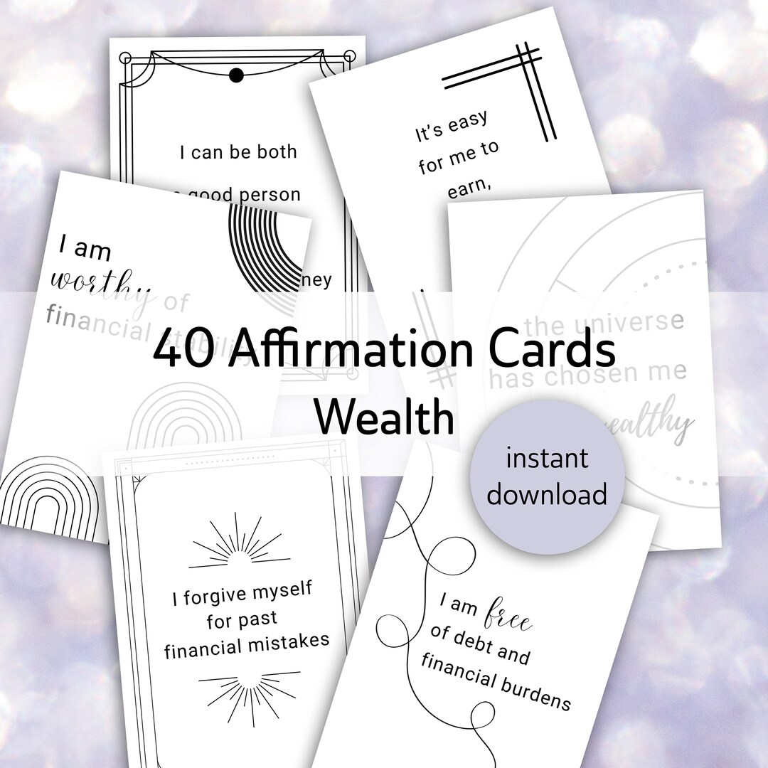 Printable Affirmation Cards PDF | Digital Manifestation Card Deck for ...