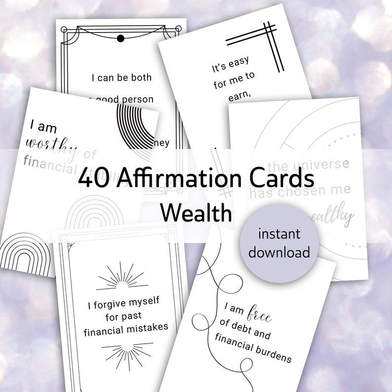 Printable Affirmation Cards PDF Digital Manifestation Card Deck for ...