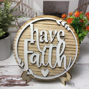 Handcrafted Wooden Round Sign - "have Faith" | Christian Home Decor - Etsy