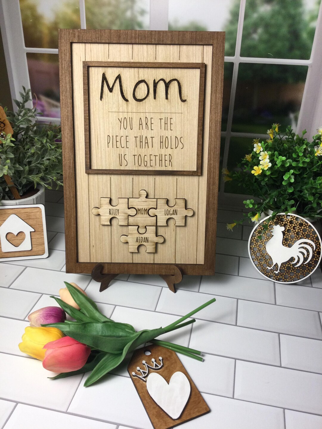 Customized Mom Puzzle Piece Display - Mother's Day Gift - Gift for Mom ...