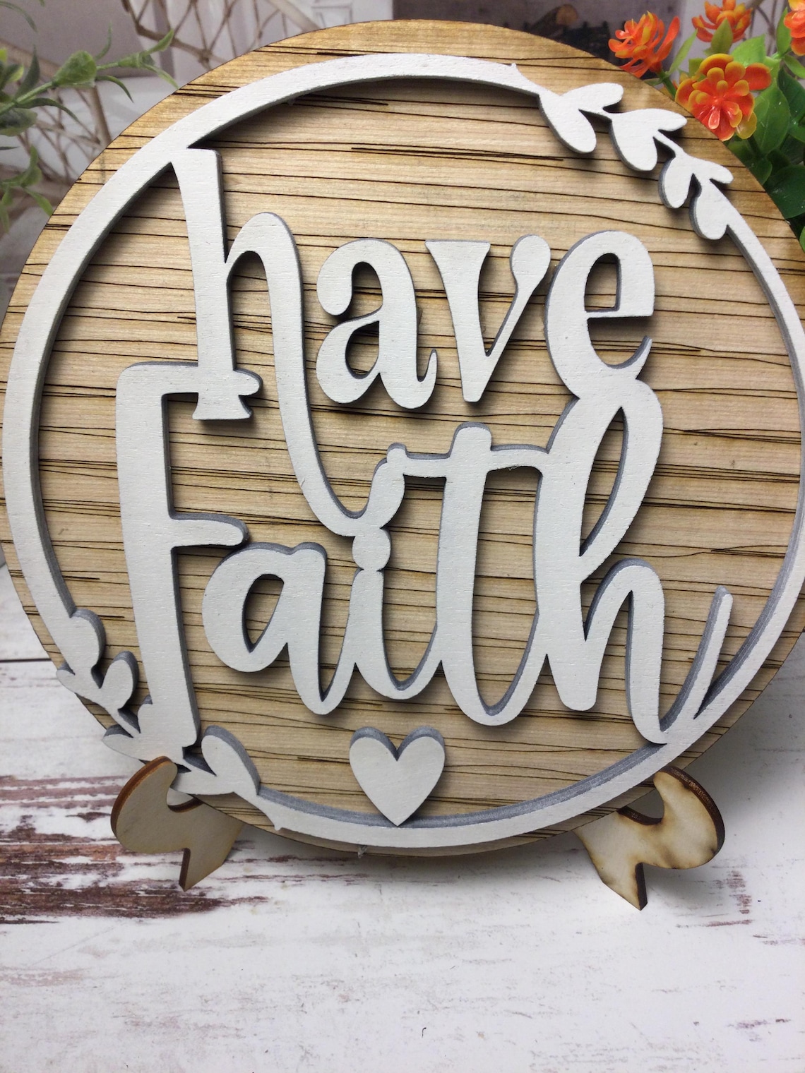Handcrafted Wooden Round Sign - "have Faith" | Christian Home Decor - Etsy