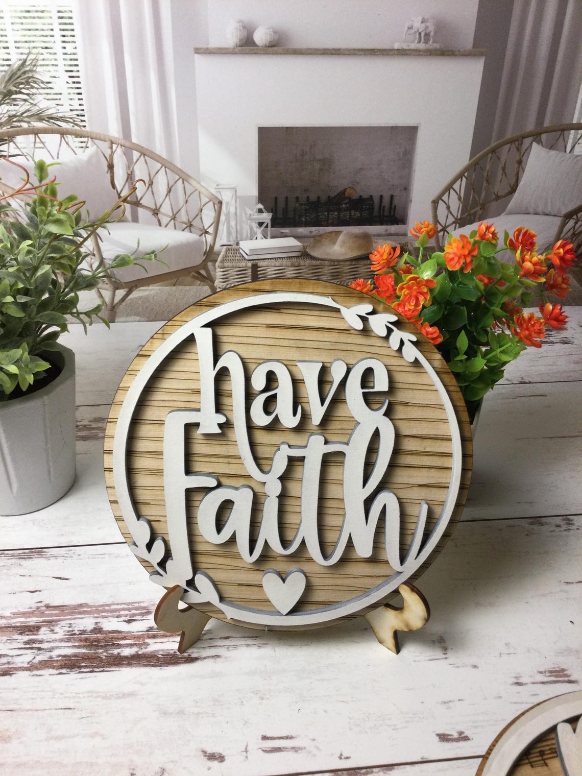 Handcrafted Wooden Round Sign - "have Faith" | Christian Home Decor - Etsy