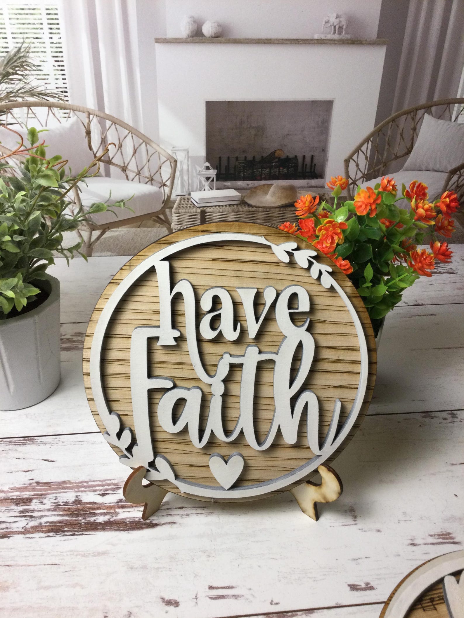 Handcrafted Wooden Round Sign - "have Faith" | Christian Home Decor - Etsy
