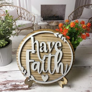 Handcrafted Wooden Round Sign - "have Faith" | Christian Home Decor - Etsy