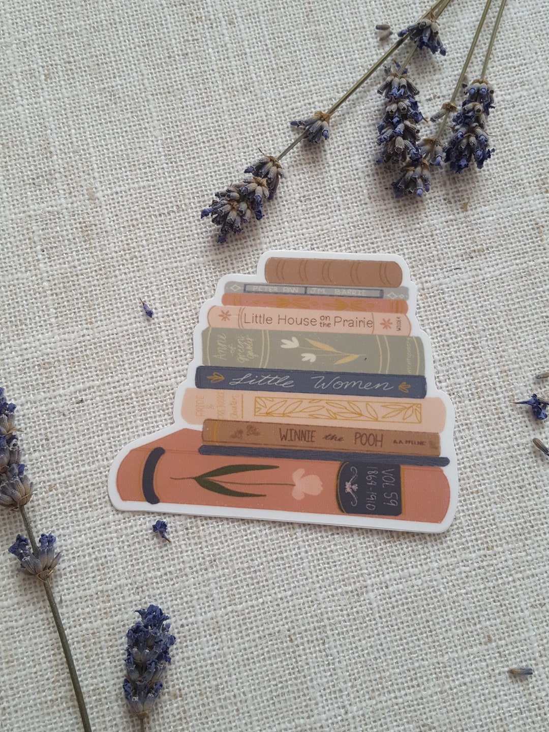 Classic Literature Inspired Book Stack Vinyl Sticker - Etsy