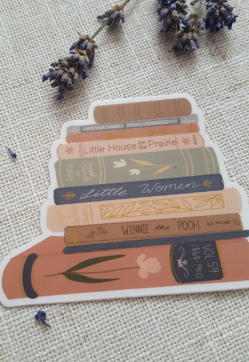 Classic Literature Inspired Book Stack Vinyl Sticker - Etsy