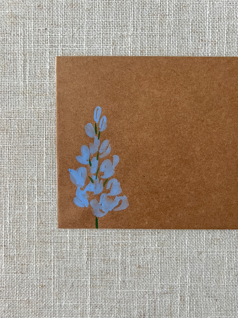 Hand-painted Original Watercolor Blue Lupine Card - Blank All Occasion ...
