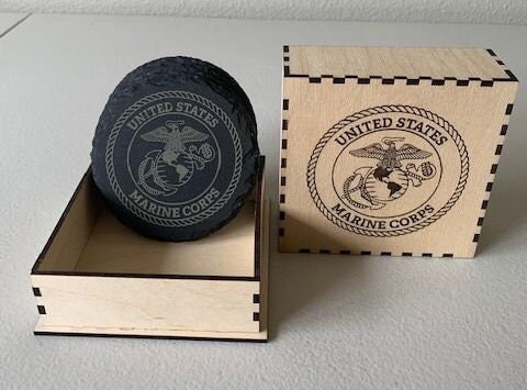 4 Round Slate Coasters U.S. Marines - Etsy