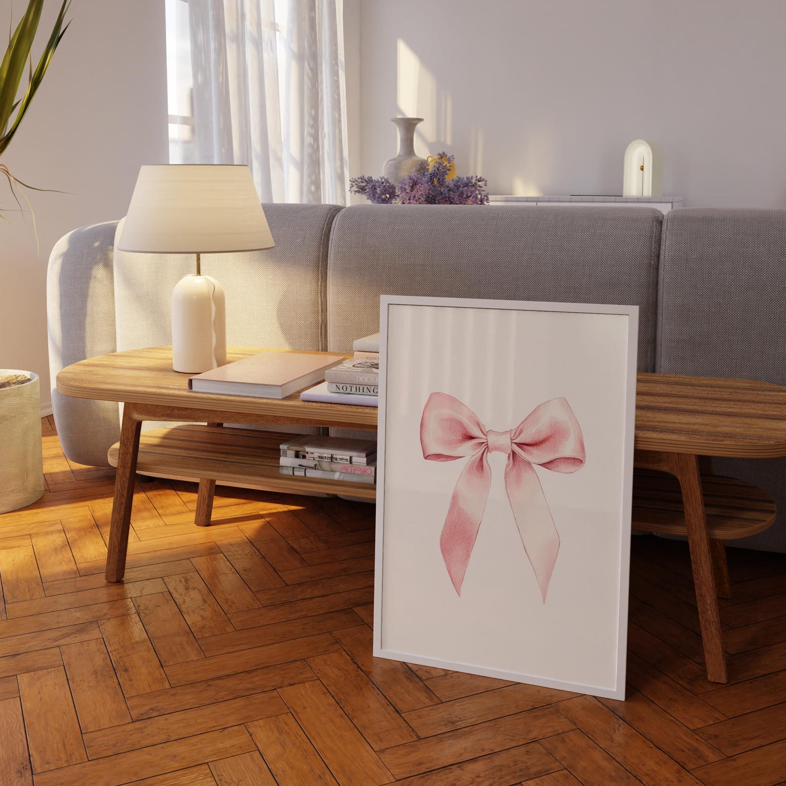 Pink Bow Print, Vintage Coquette Bow Wall Art, Nursery Girly Wall Art ...