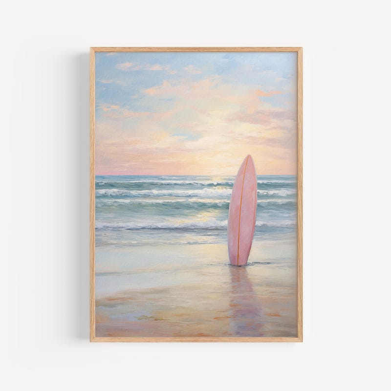 Surf Girl Sunset Art - Etsy