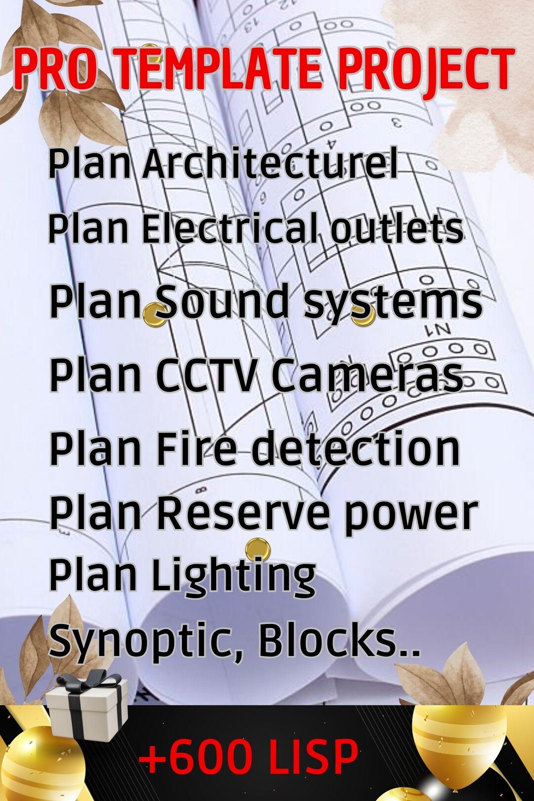 Full Template Plans Autocad DWG (architectural Plan, CCTV Cameras ...