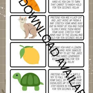 Anxiety Reduction Flashcards for Children. Progressive Muscle ...