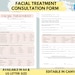 EDITABLE Facial Consultation Form, Client Intake Form,beauty Salon ...
