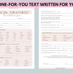 EDITABLE Facial Consultation Form, Client Intake Form,beauty Salon ...