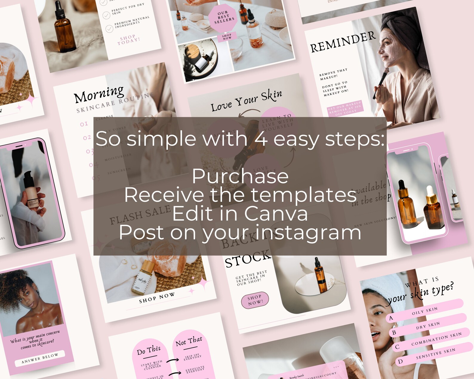Esthetician Instagram Post Templates Skincare Social Media Skincare ...