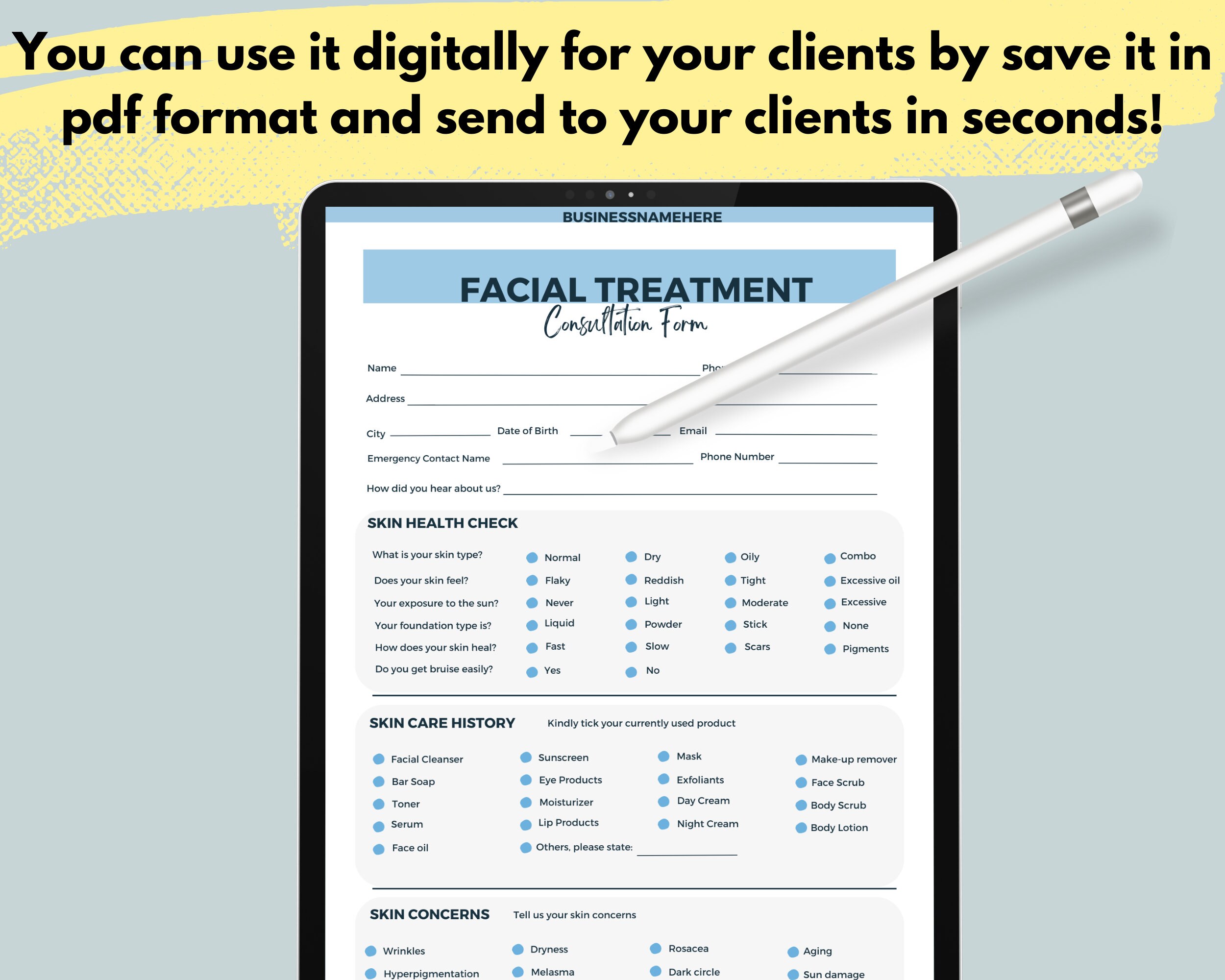 EDITABLE Facial Consultation Form, Client Intake Form,client Consent ...