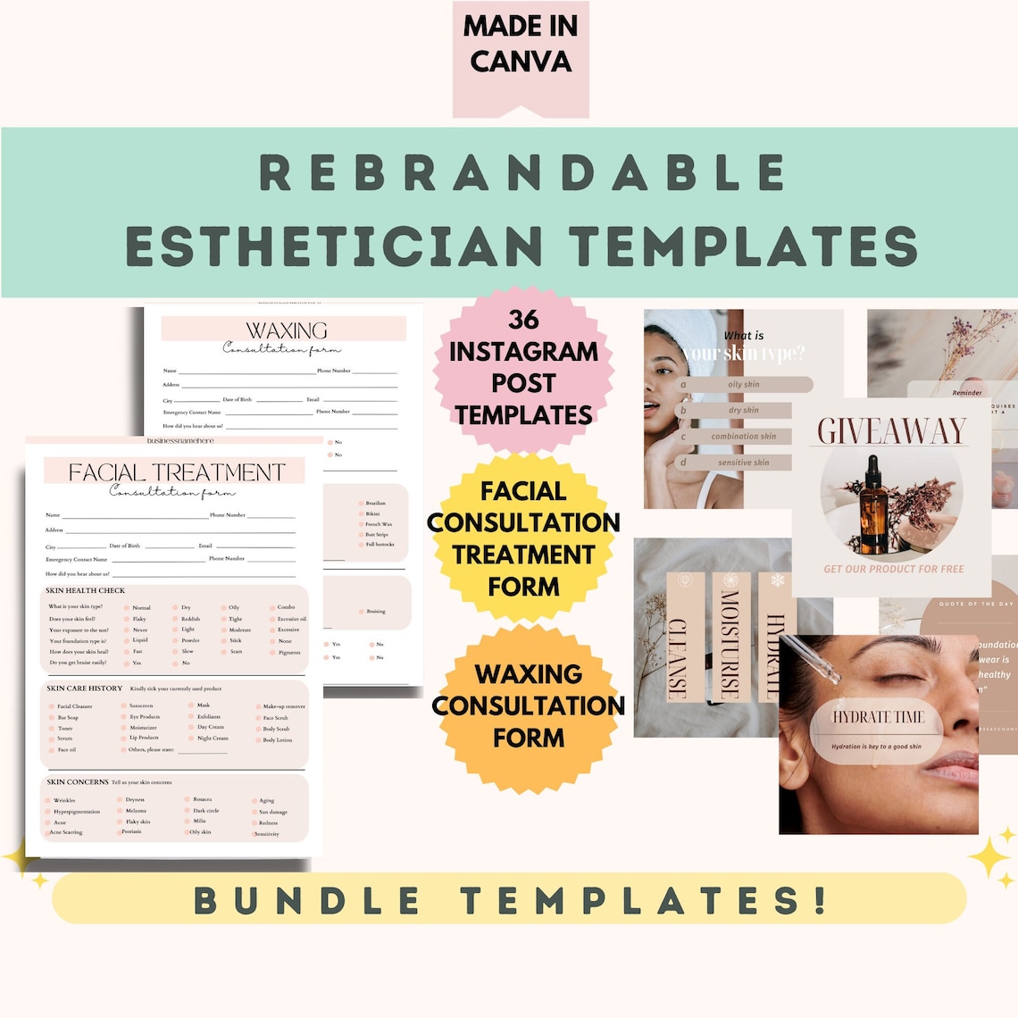 Editable Facial Consultation Form Esthetician Forms - Etsy