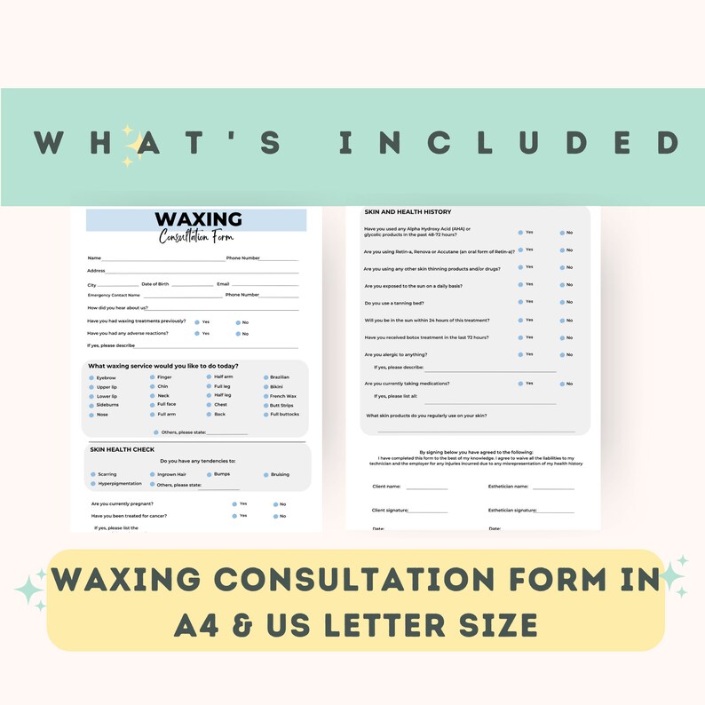 Editable Facial Consultation Form, Esthetician Forms, Esthetician ...