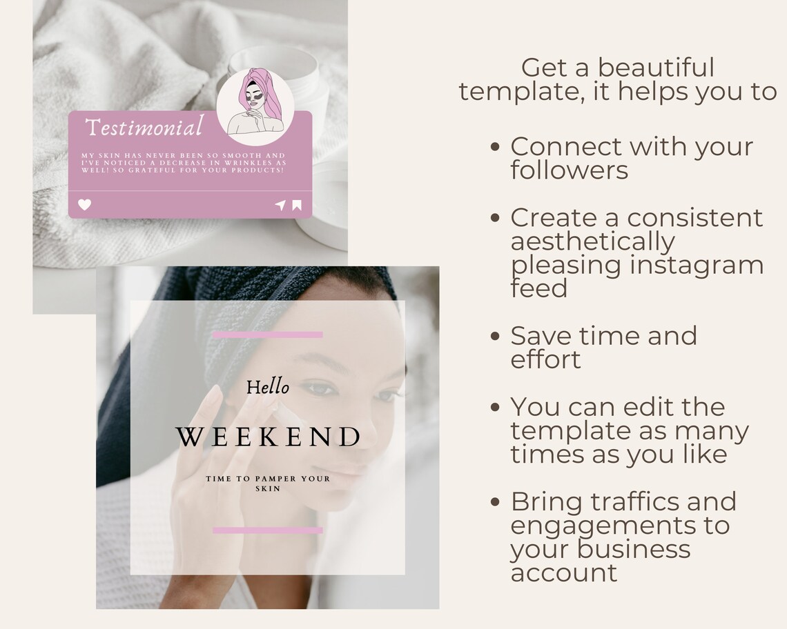 Esthetician Instagram Post Templates Skincare Social Media Skincare ...