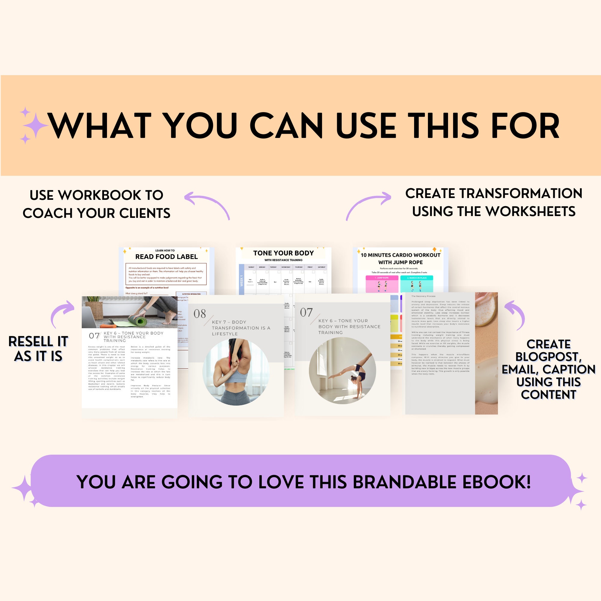 Key Body Transformation Ebook Brandable Coaching Program,workbook for ...
