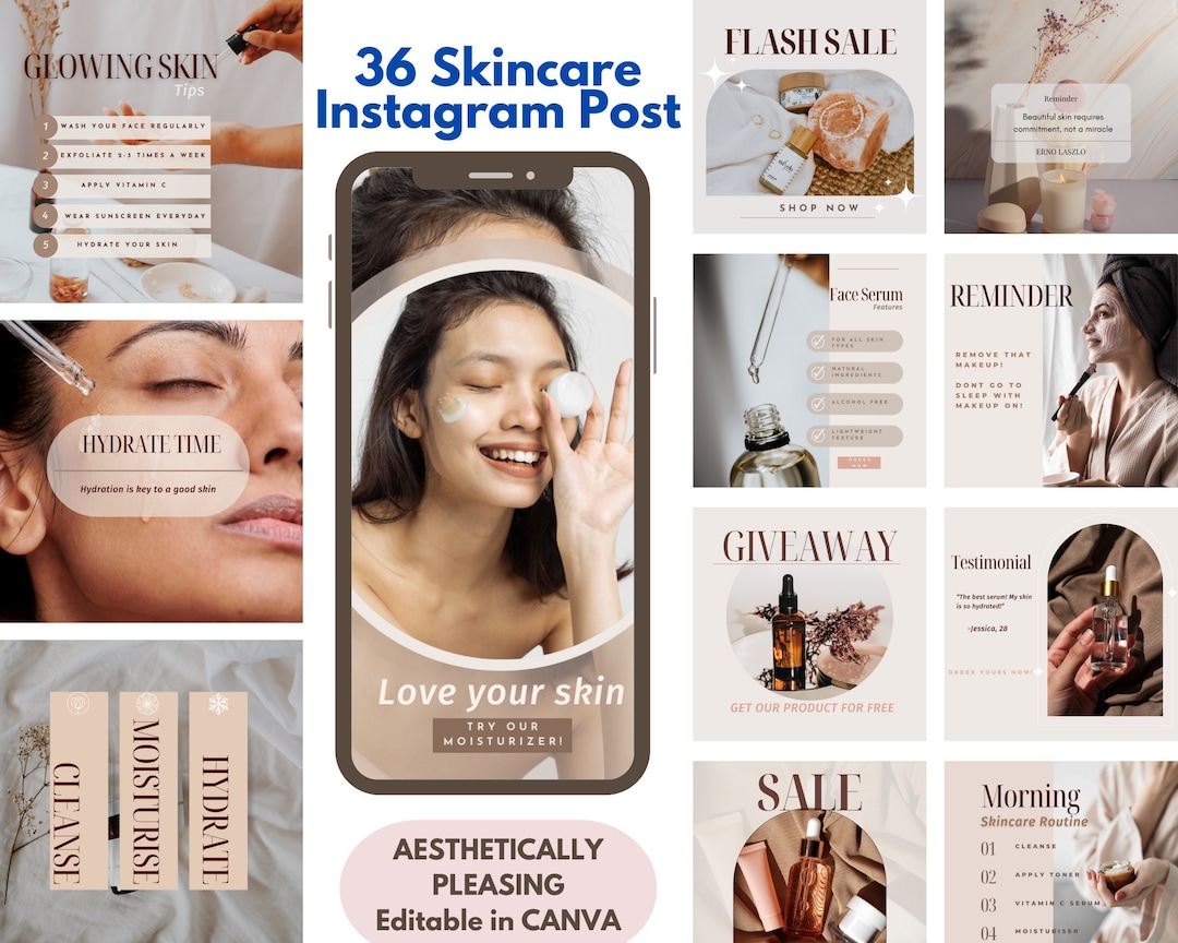 Esthetician Instagram Post Templates | Skincare Social Media | Skincare ...