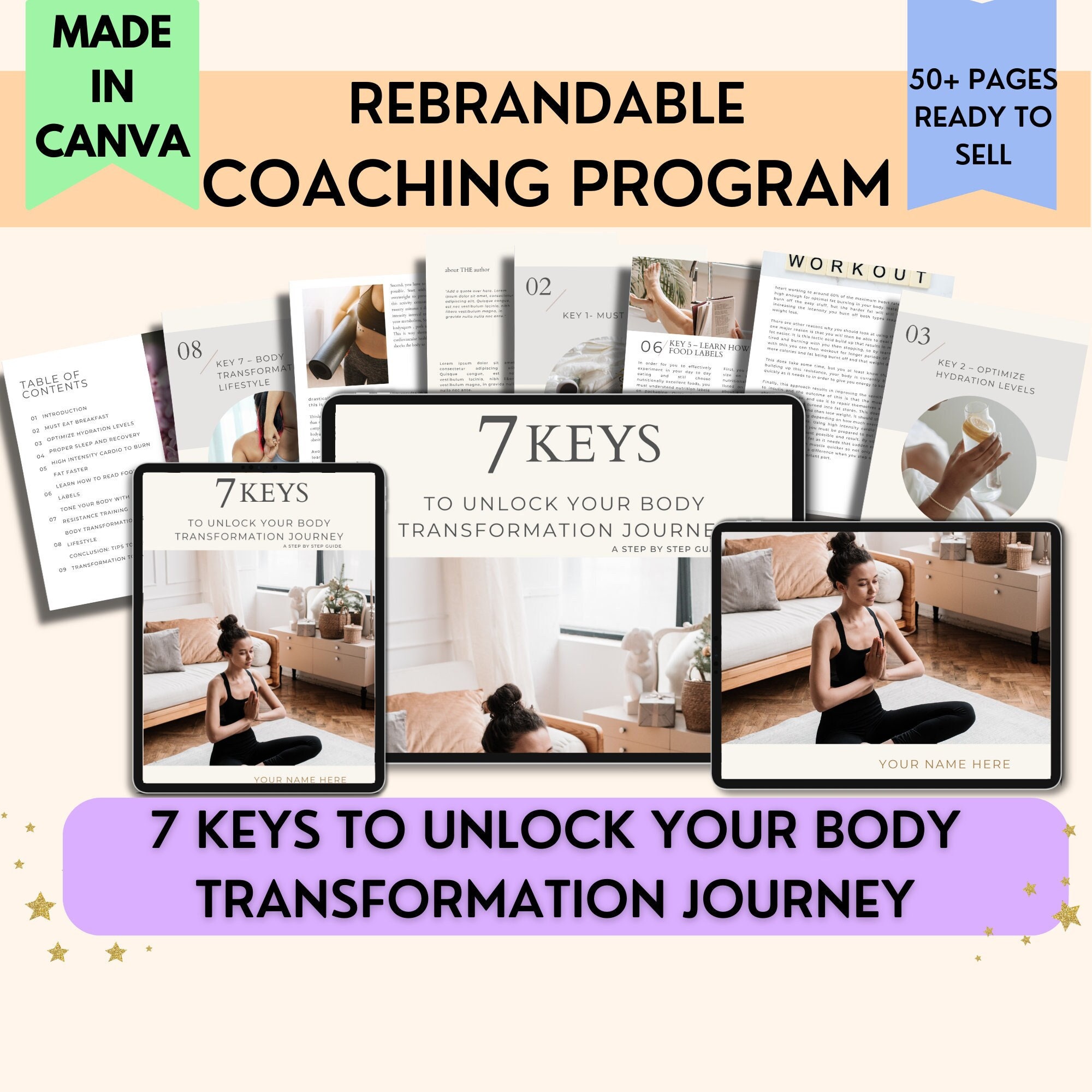 Key Body Transformation Ebook Brandable Coaching Program,workbook for ...