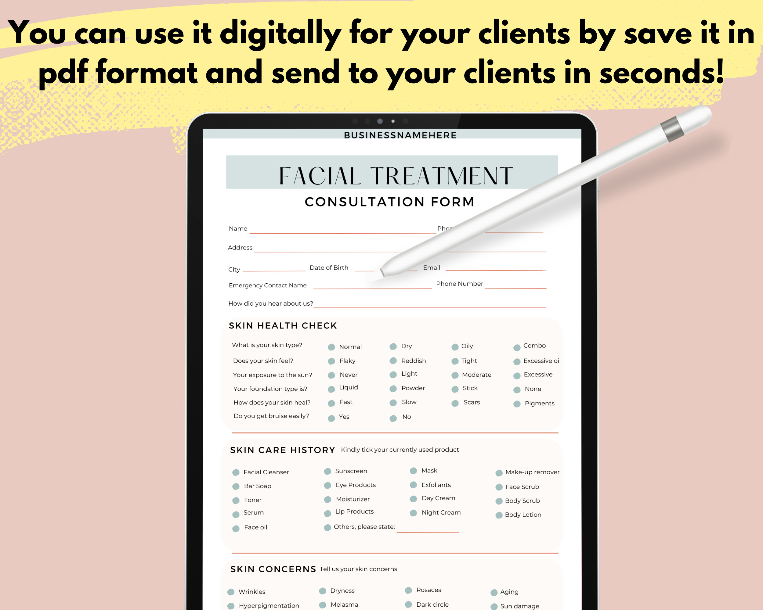 EDITABLE Facial Consultation Form, Client Intake Form,client Consent ...