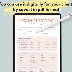 EDITABLE Facial Consultation Form, Client Intake Form,beauty Salon ...