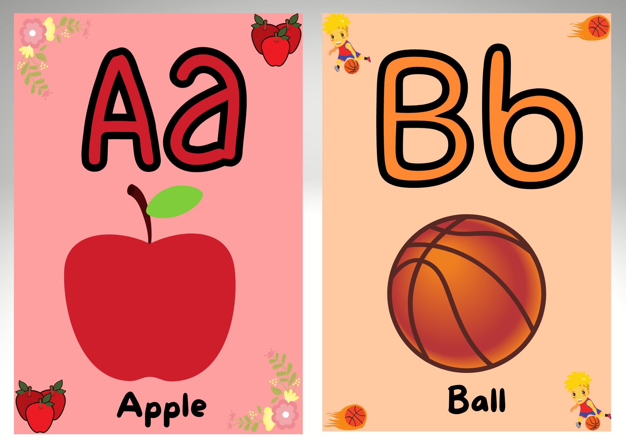 Alphabet Flash Card for Kindergarten - Etsy
